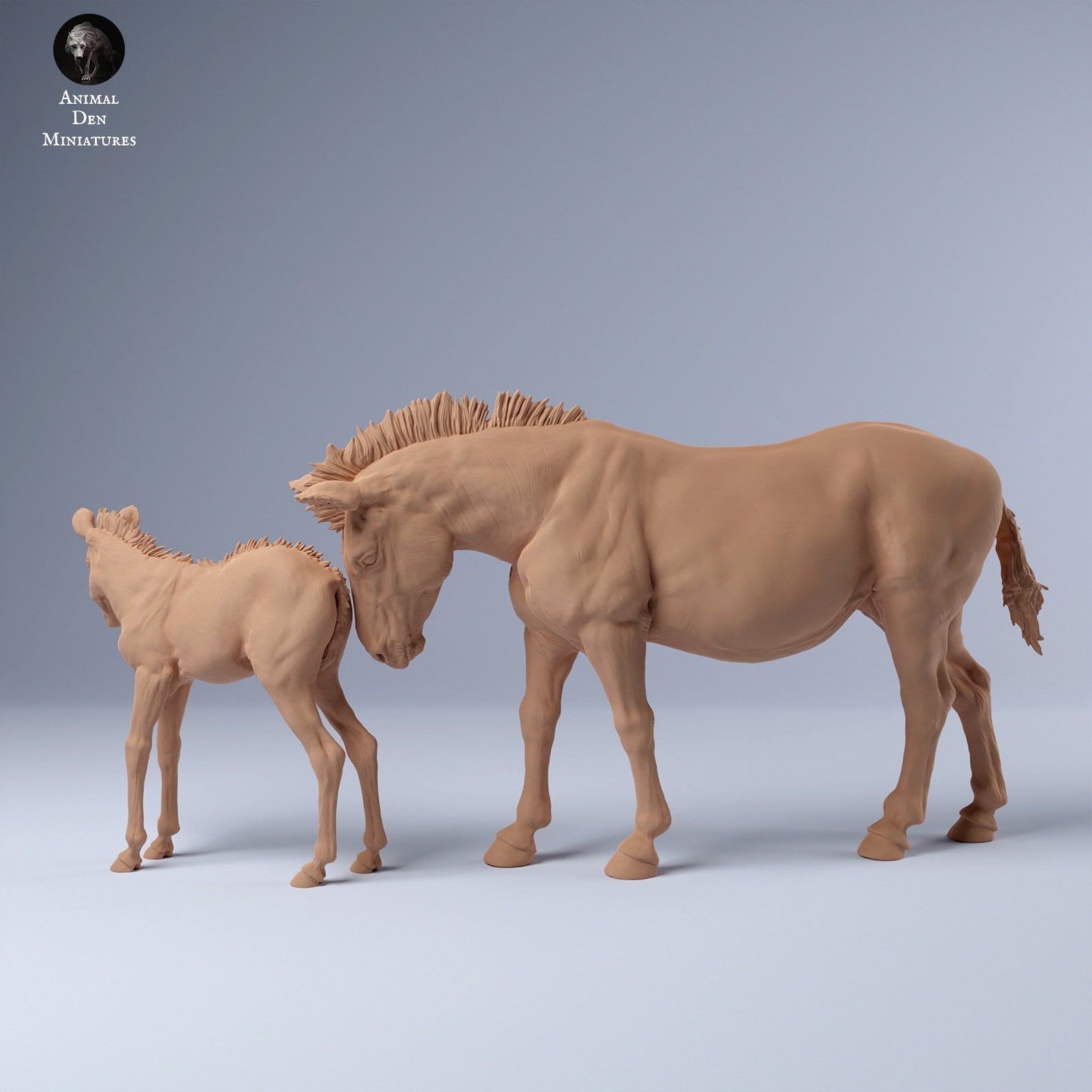 1/6 Scale Zebra Mare and Calf Model Horse Artsit Resin Figurines ...
