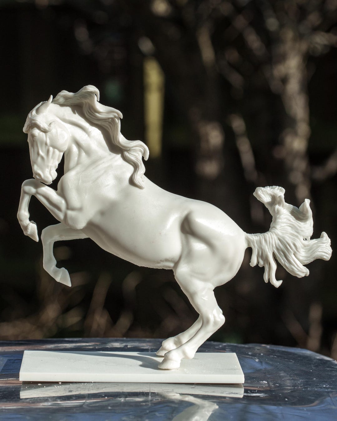 Rearing Andalusian Model Horse Artist Resin - White Resin Figurine ...