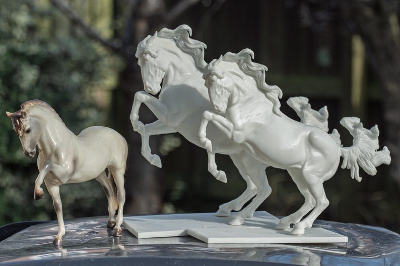 Rearing Andalusian Model Horse Artist Resin - White Resin Figurine ...
