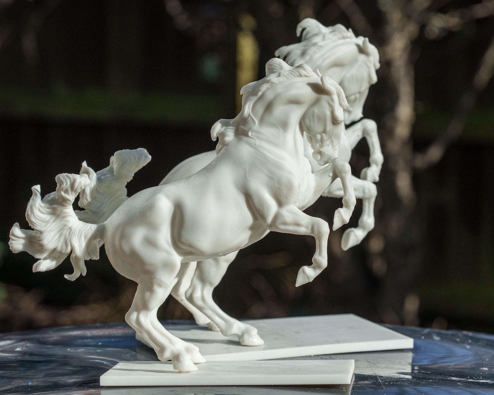 Rearing Andalusian Model Horse Artist Resin - White Resin Figurine ...