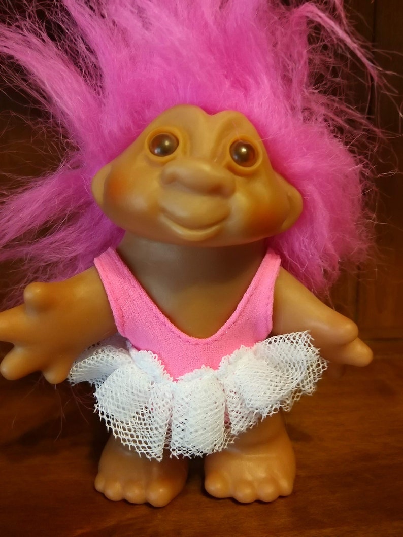 Vintage 1986 Dam Ballerina Troll Doll With Pink Hair 5 Inch - Etsy