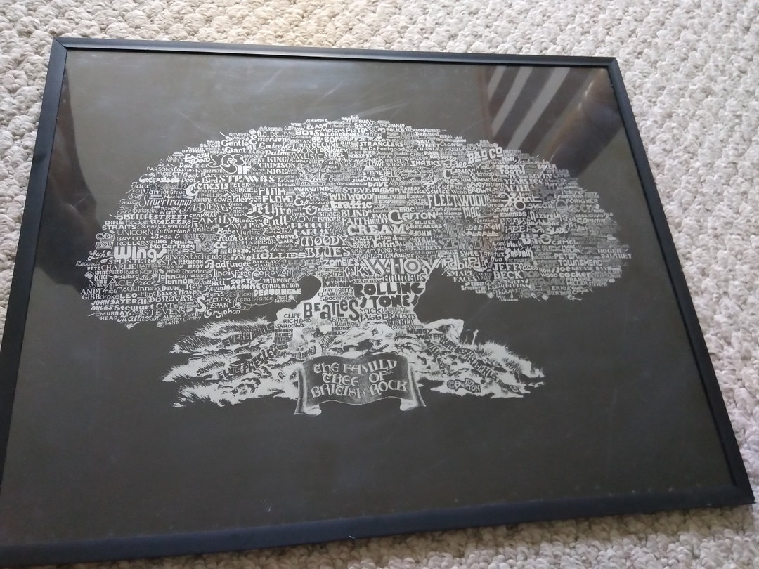 The Family Tree of British Rock 1979 Burton Lithograph Print British ...