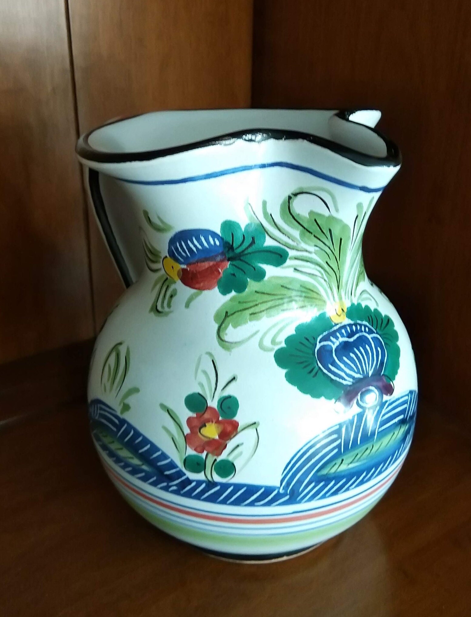 Vintage Menegatti Firenze Pottery Pitcher Hand Painted Italy Art ...