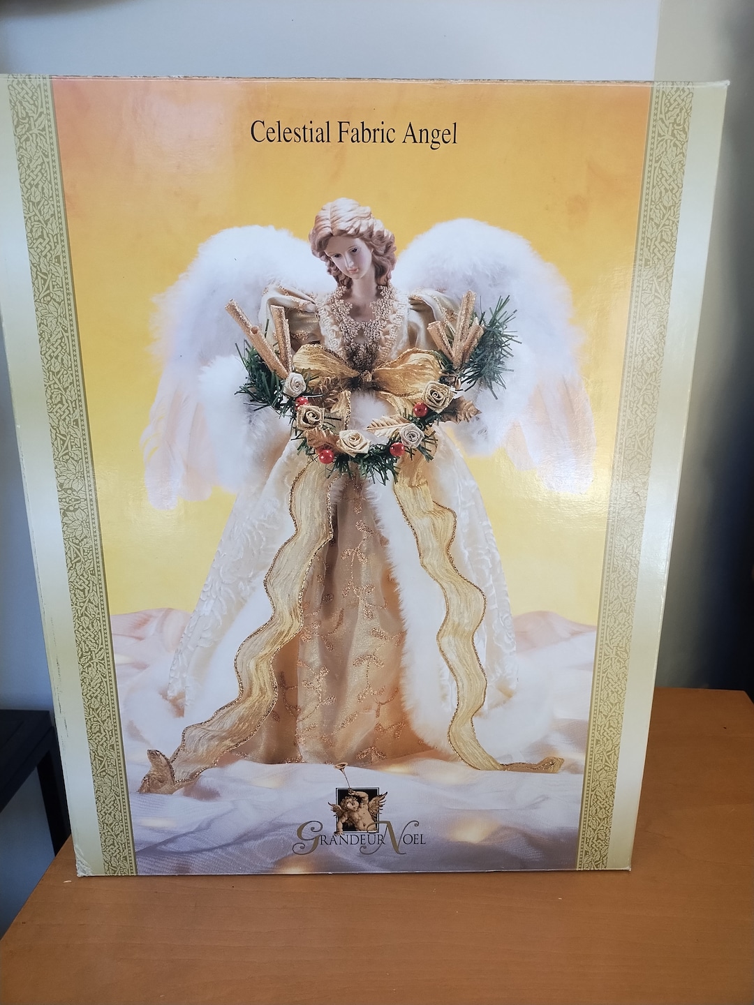 Grandeur Noel Celestial Fabric Christmas Angel - Gold and White - Etsy