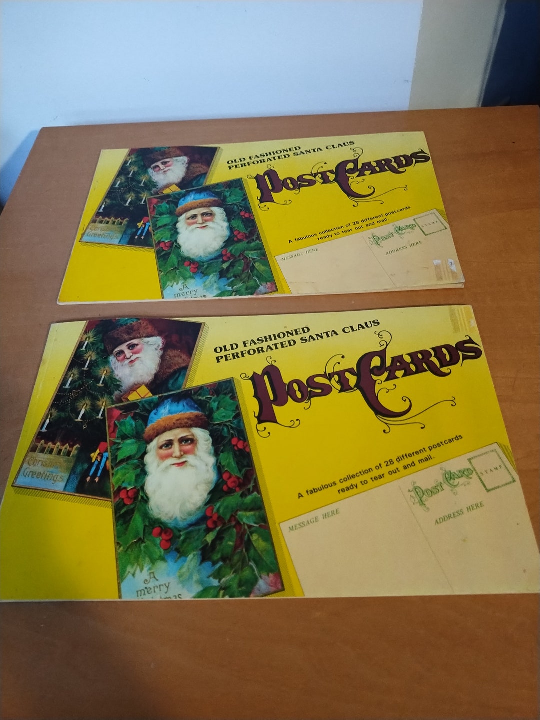 2 Sets of Old Fashioned Perforated Santa Claus Postcards (28 Each) 1975 ...