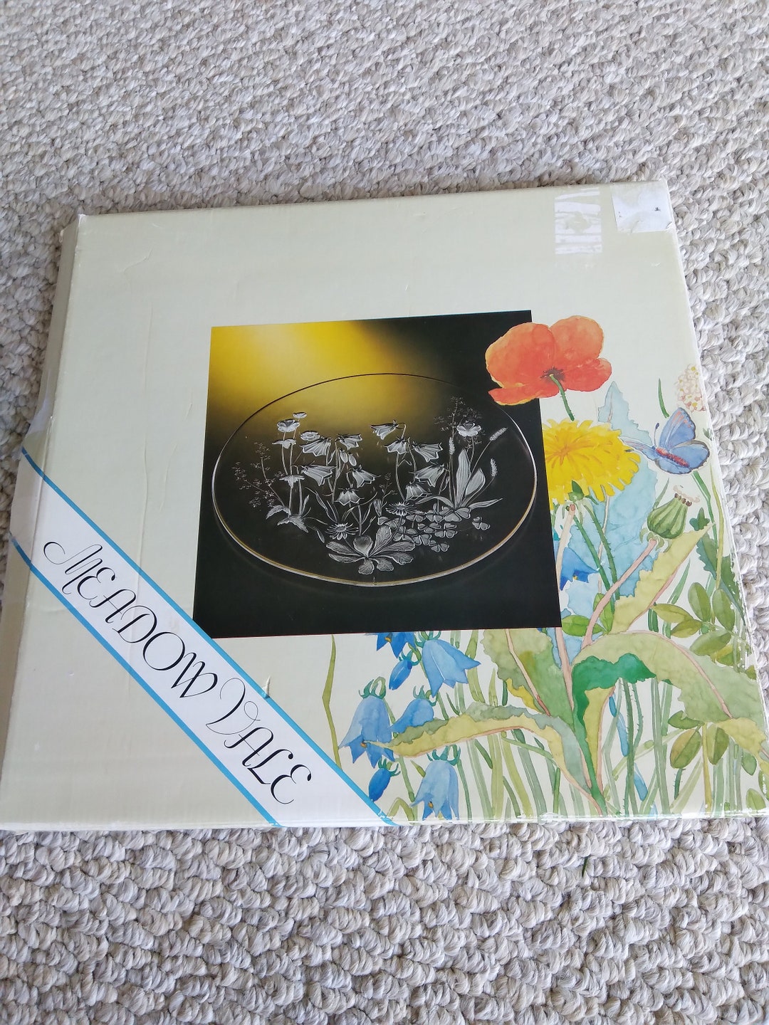 Vintage Savoir Vivre Meadow Vale Cake Plate - Etched Frosted Floral ...