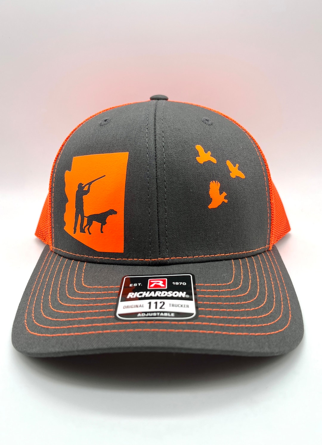 Any State QUAIL Hunter With Dog Snap Back Adjustable Hat in Multiple ...