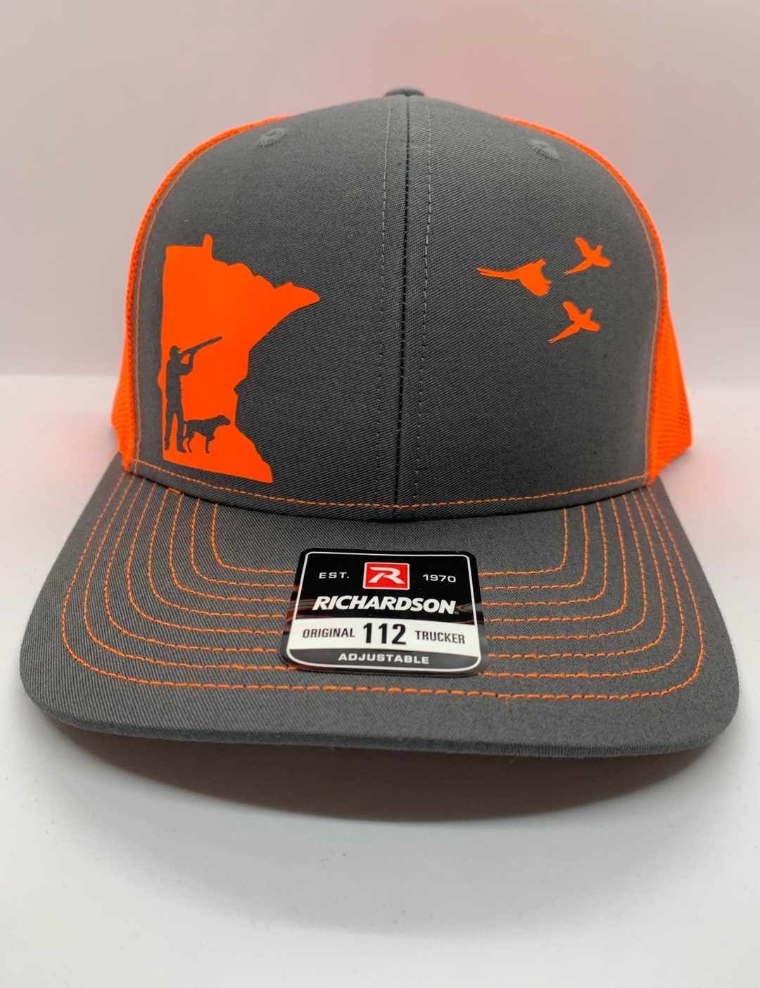 Any State PHEASANT Hunter With Dog Charcoal/neon Orange or Charcoal ...