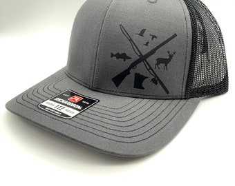 State Pheasant/buck/walleye Snap Back Adjustable Hat Hunting | Etsy