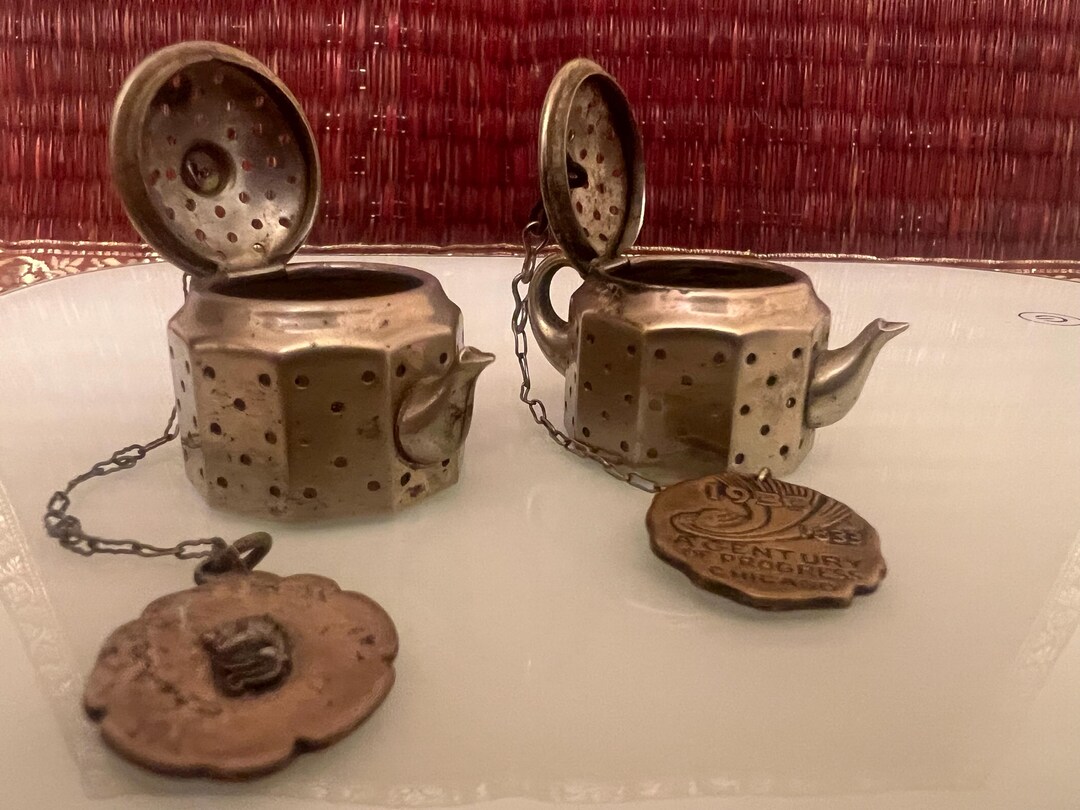 Two Vintage Knobby Kraft -teapot Shaped Loose Tea Infuser- 1933 Chicago ...