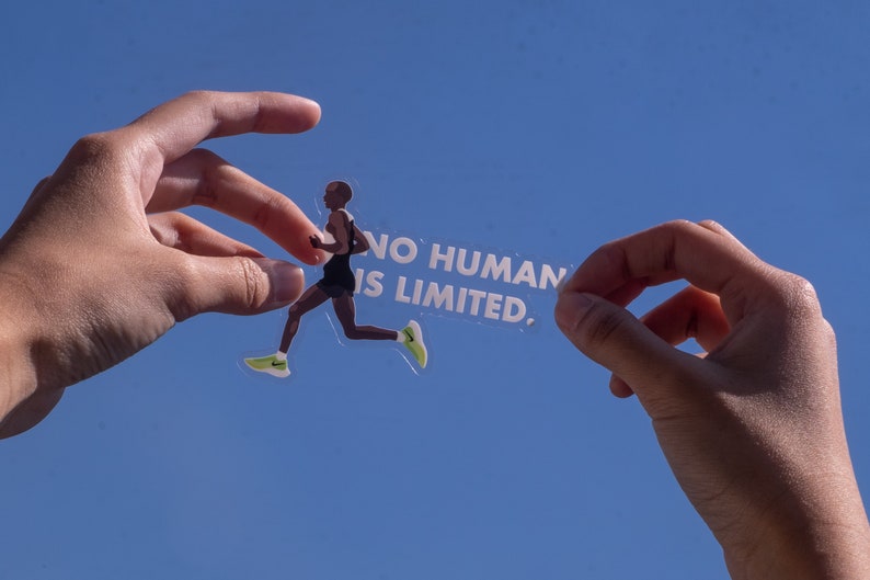 No Human is Limited Eliud Kipchoge Sticker Design - Etsy