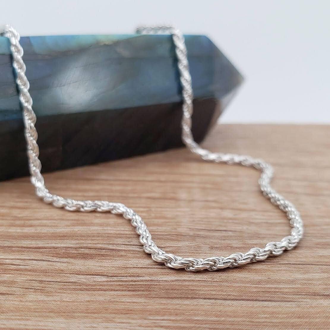 1.8mm Rope Chain Necklace .925 Sterling Silver 16 - Etsy