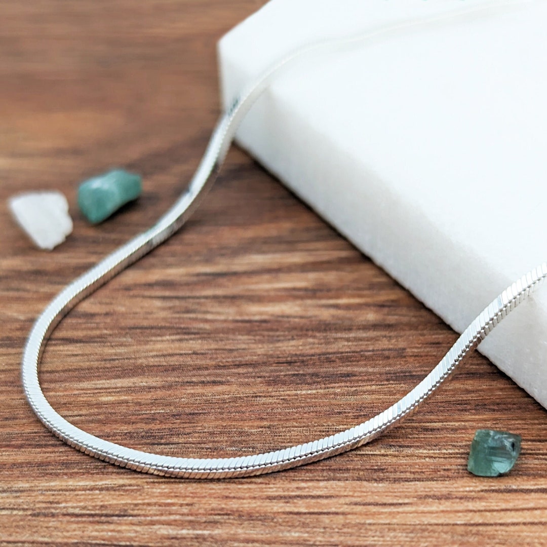 Square Snake Chain Anklet | .925 Sterling Silver 9.5"+ 1" Extension ...