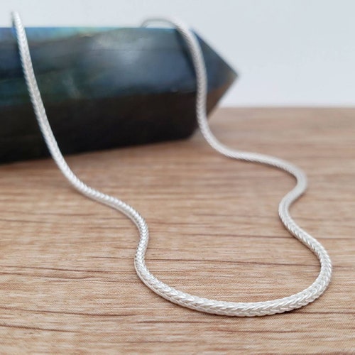 Twisted Box Chain Necklace .925 Sterling Silver 16 - Etsy