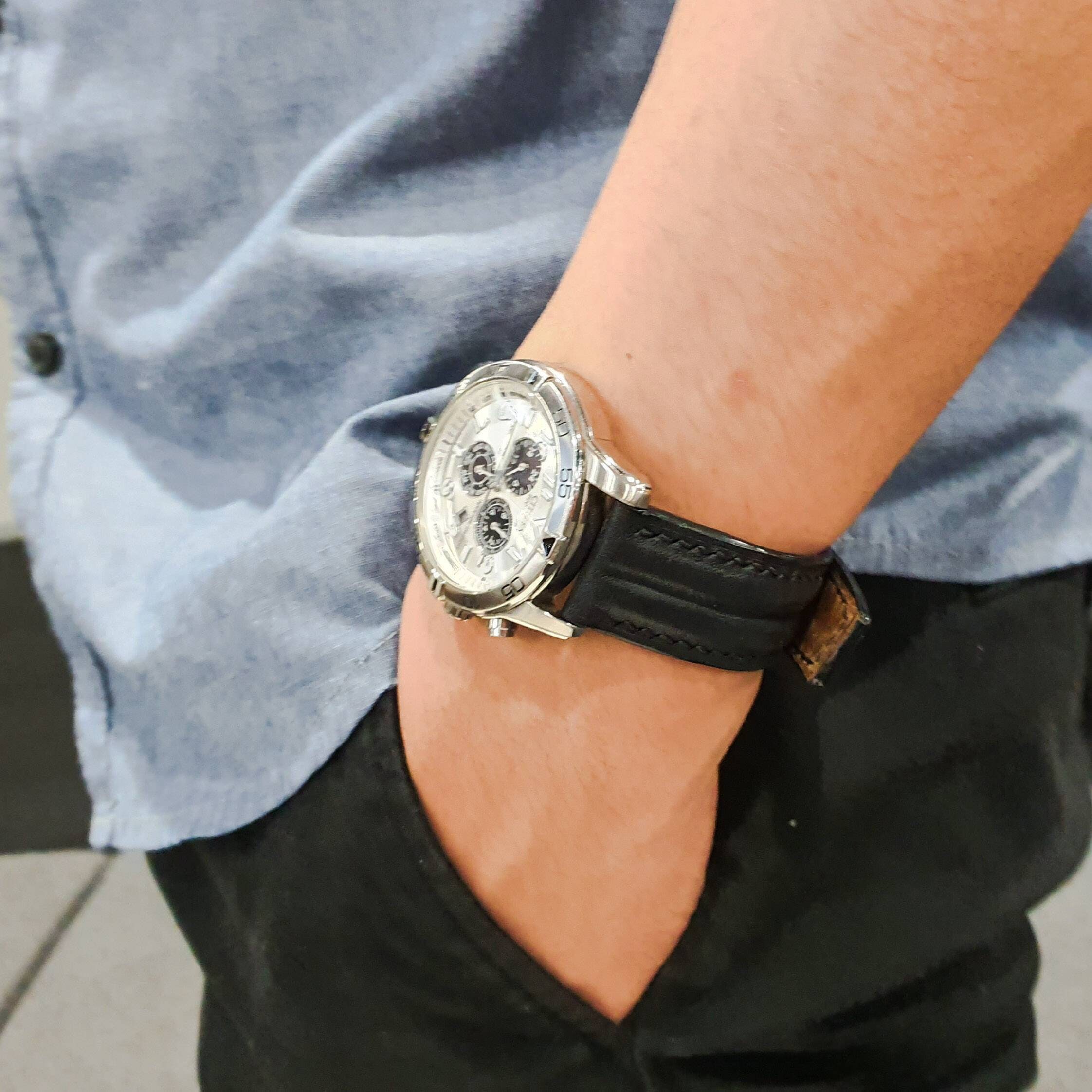 Full Grain Double Ridge Leather Watch Strap Watch Band 18mm | Etsy