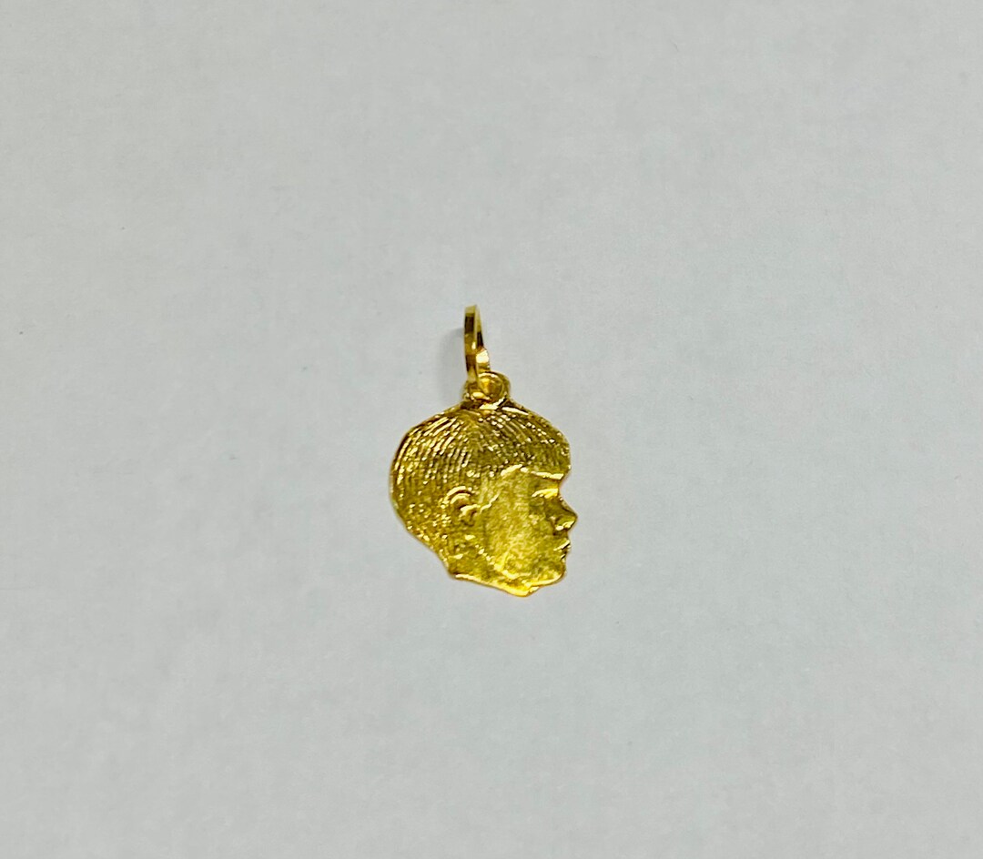 14K Boy Head Charm small Size - Etsy