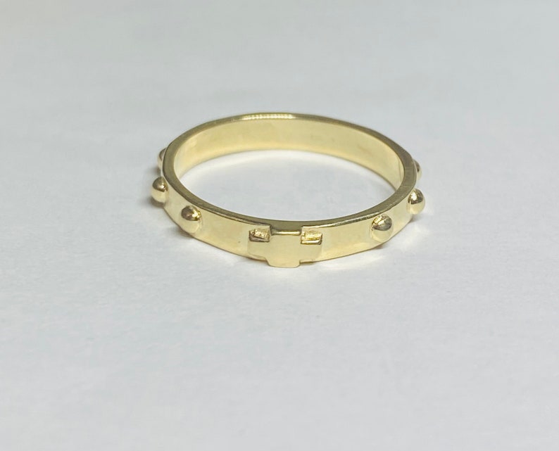 14 Karat Yellow Gold Rosary Ring | Etsy