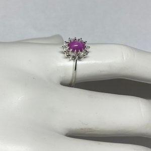 Vintage NOS 1970 Silver Linde Ruby Star Sapphire and Genuine Diamond ...