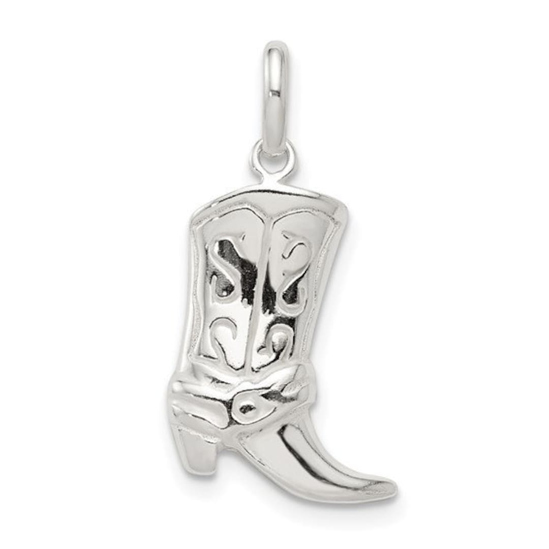 Sterling Silver Cowboy Boot Charm - Etsy