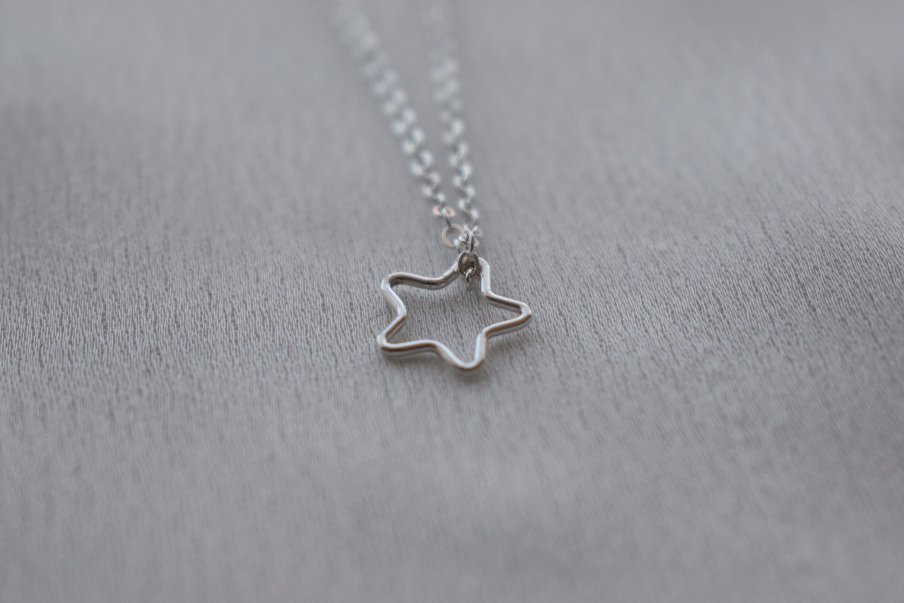 Sterling Silver Star Pendant Necklace Star Pendant Necklace Space ...