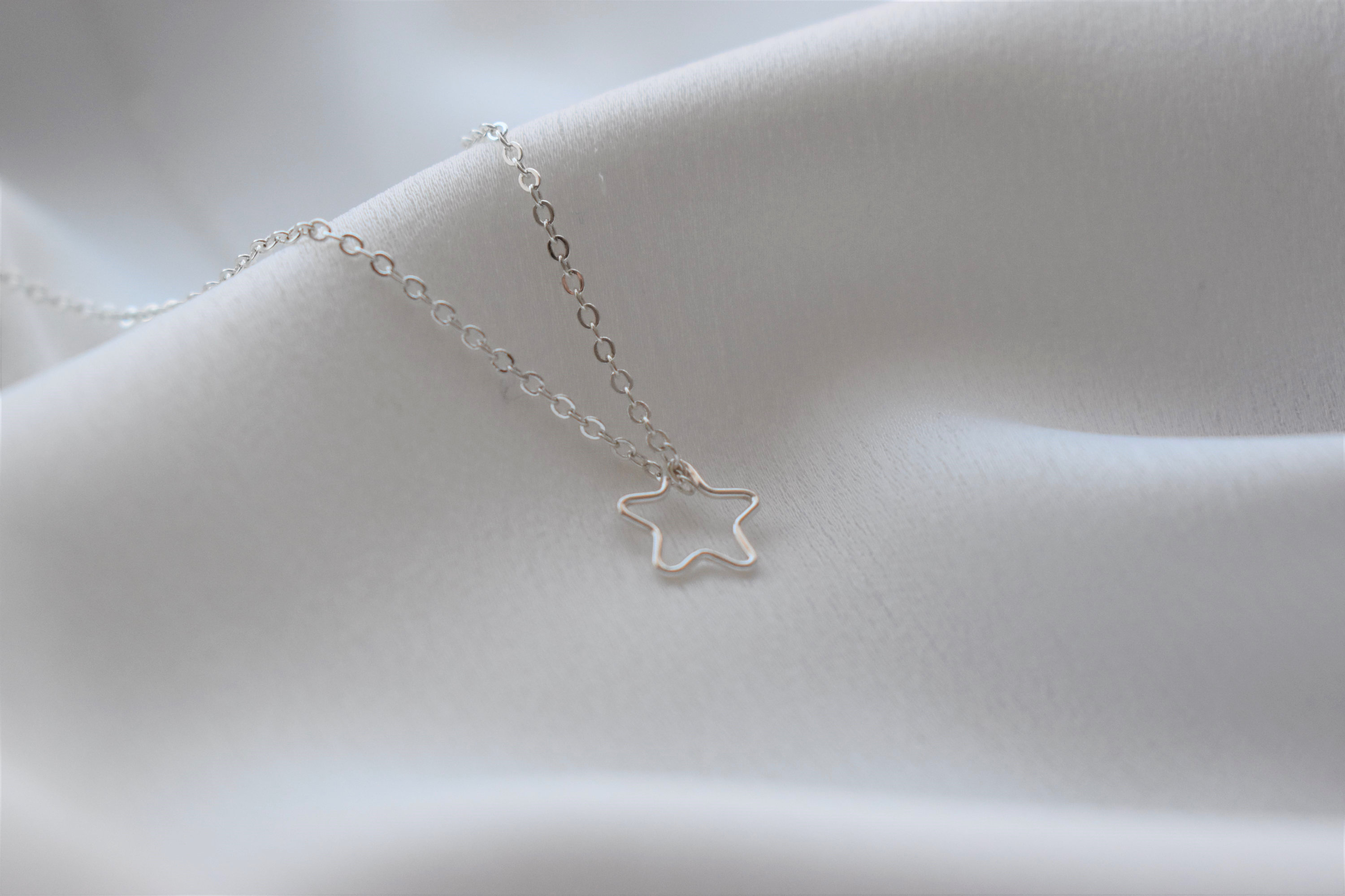 Sterling Silver Star Pendant Necklace Star Pendant Necklace Space ...