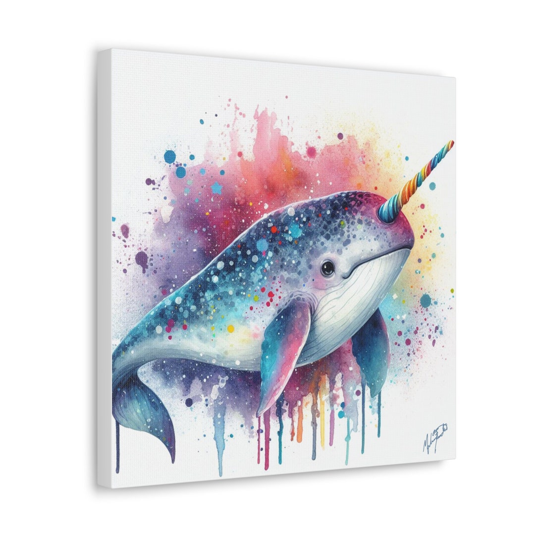 Orange, Red, and Dark Purple Narwhal Canvas Print - Etsy