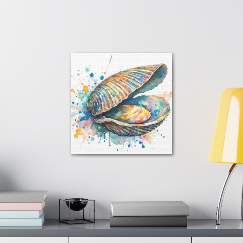 Watercolor Clam Canvas Print 4th in the Series of 4 - Etsy