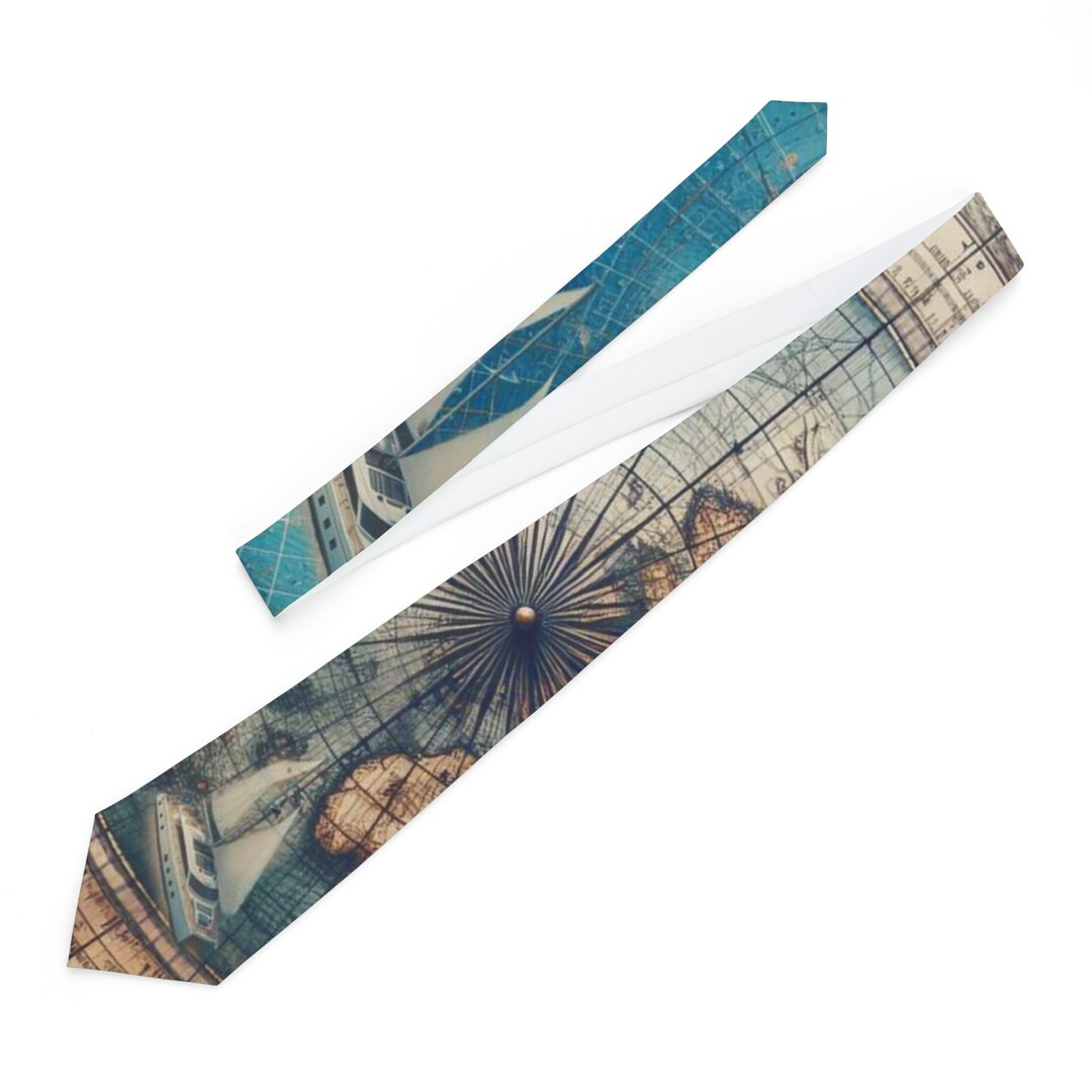 Catamaran Nautical Maritime Chart Necktie - Etsy