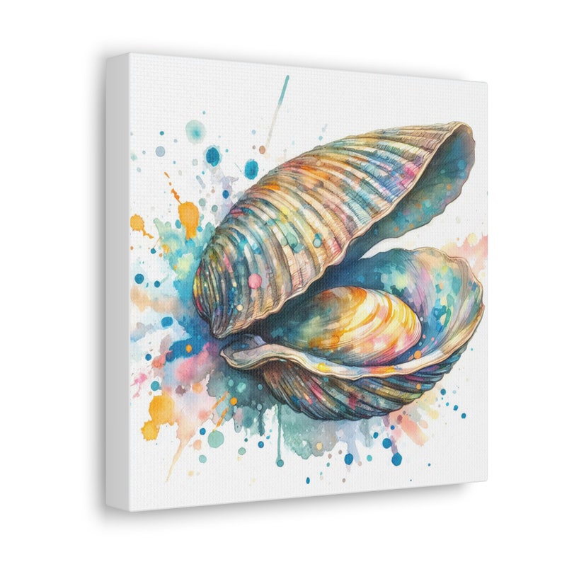 Watercolor Clam Canvas Print 4th in the Series of 4 - Etsy