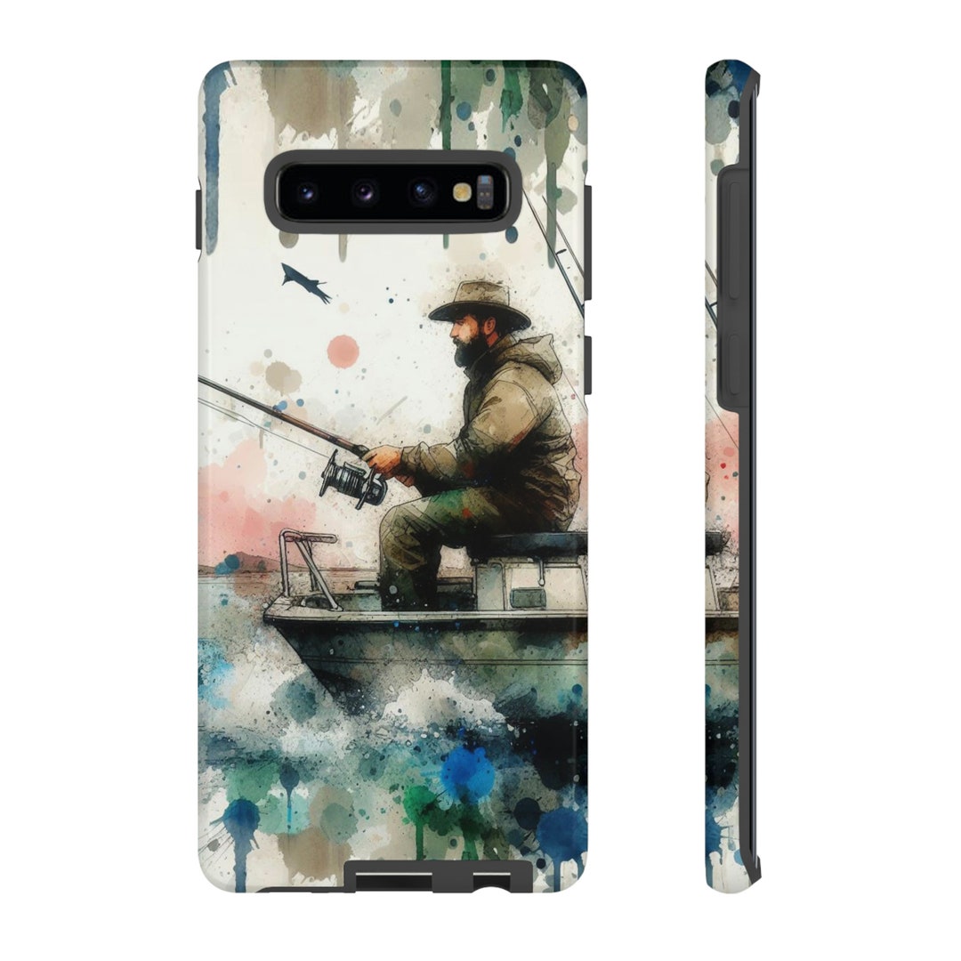 Fisherman in a Serene Fishing Boat Setting Phone Case - Tough Cases - Etsy