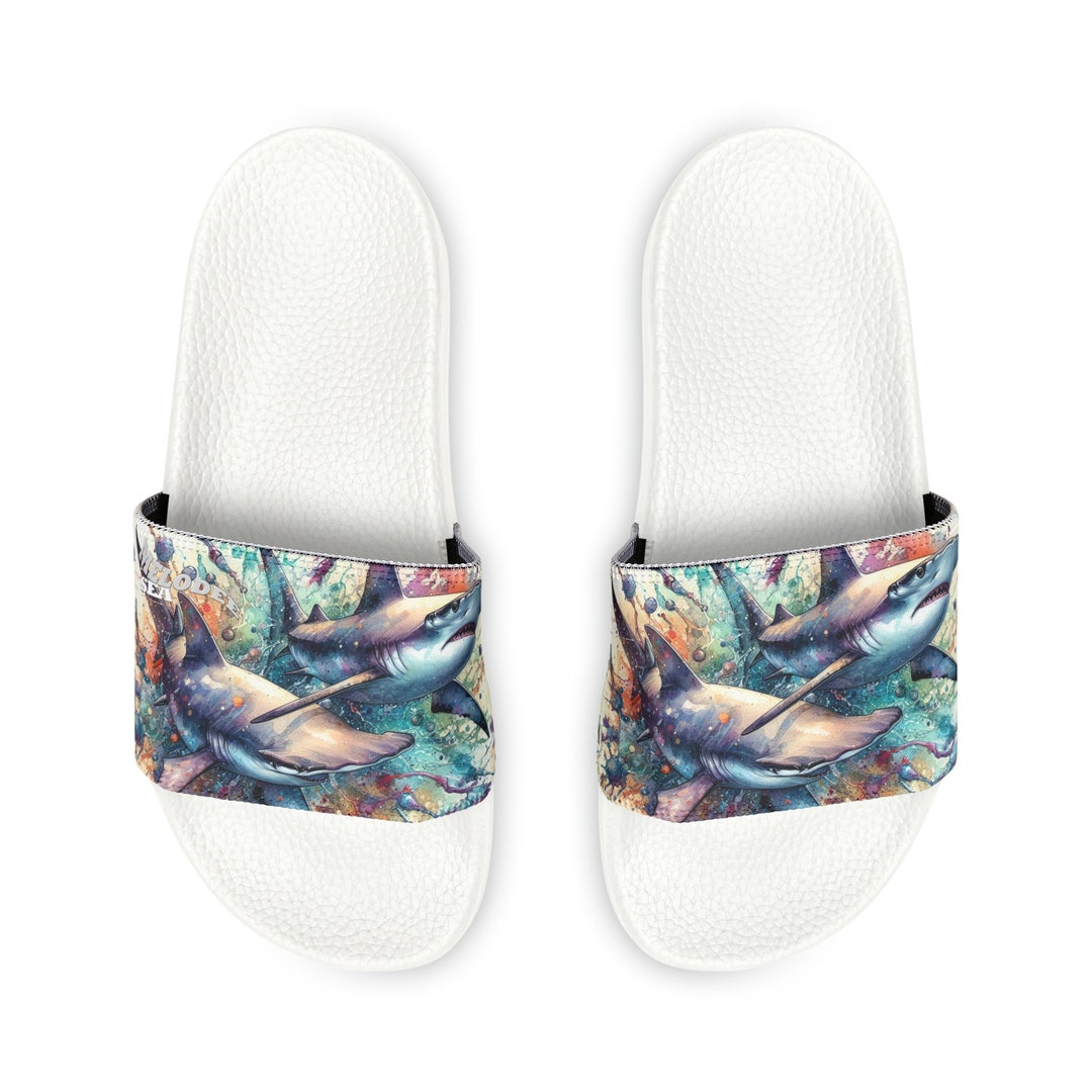 Youth Hammerhead Shark Contemporary Cool Slide Sandals No Mark Ocean ...