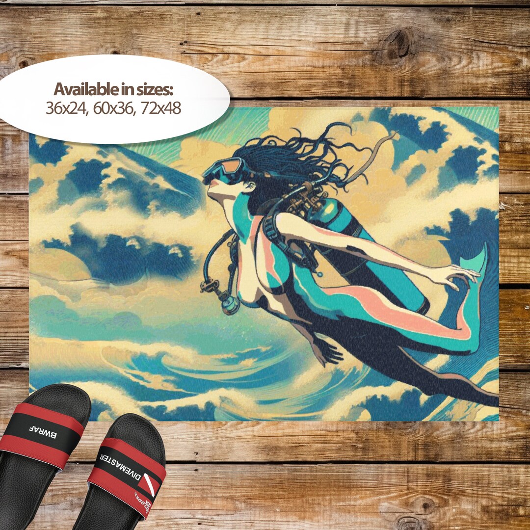 Scuba Diver Decor Area Rug - Etsy