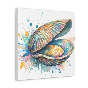 Watercolor Clam Canvas Print 4th in the Series of 4 - Etsy