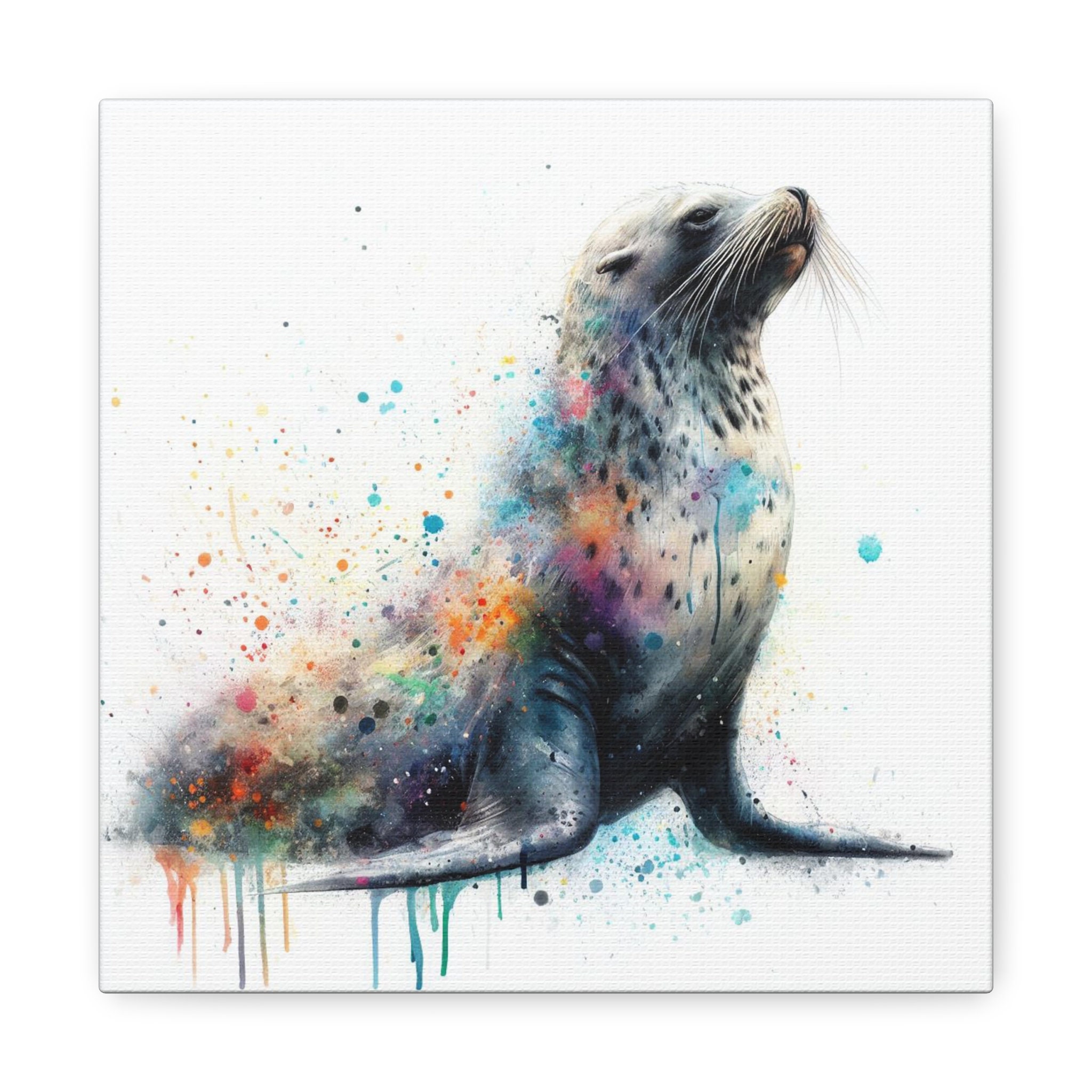 Enchanting Sea Lion Watercolor Canvas Print 2nd in the Series of 4 - Etsy