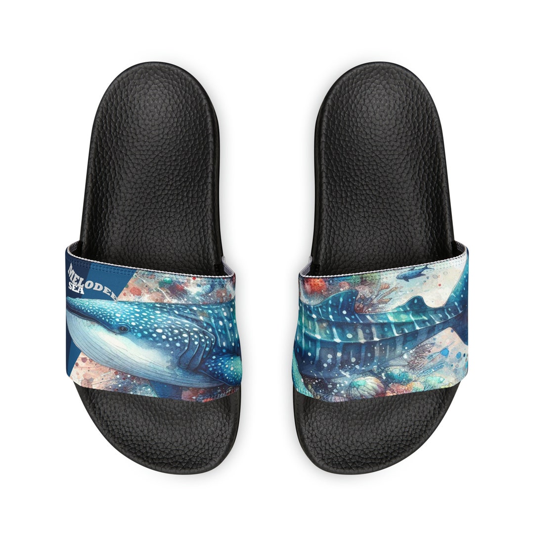 Men's Whaleshark and Nautical Sandals Contemporary Artistic - Slide ...
