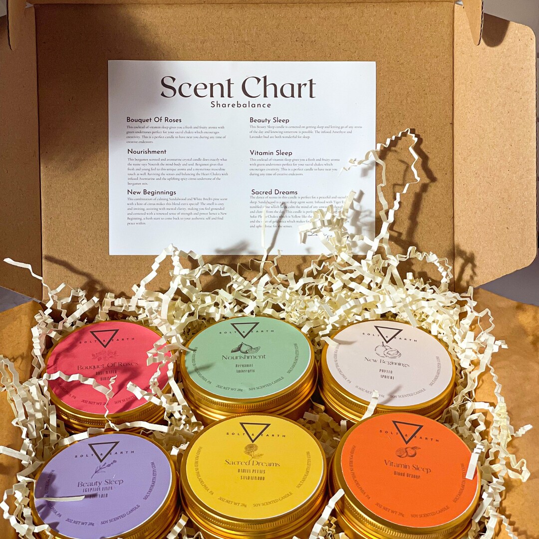 Tealight Candle Sample Set, 6 Pack Crystal & Herb Candle Gift Set,vegan ...