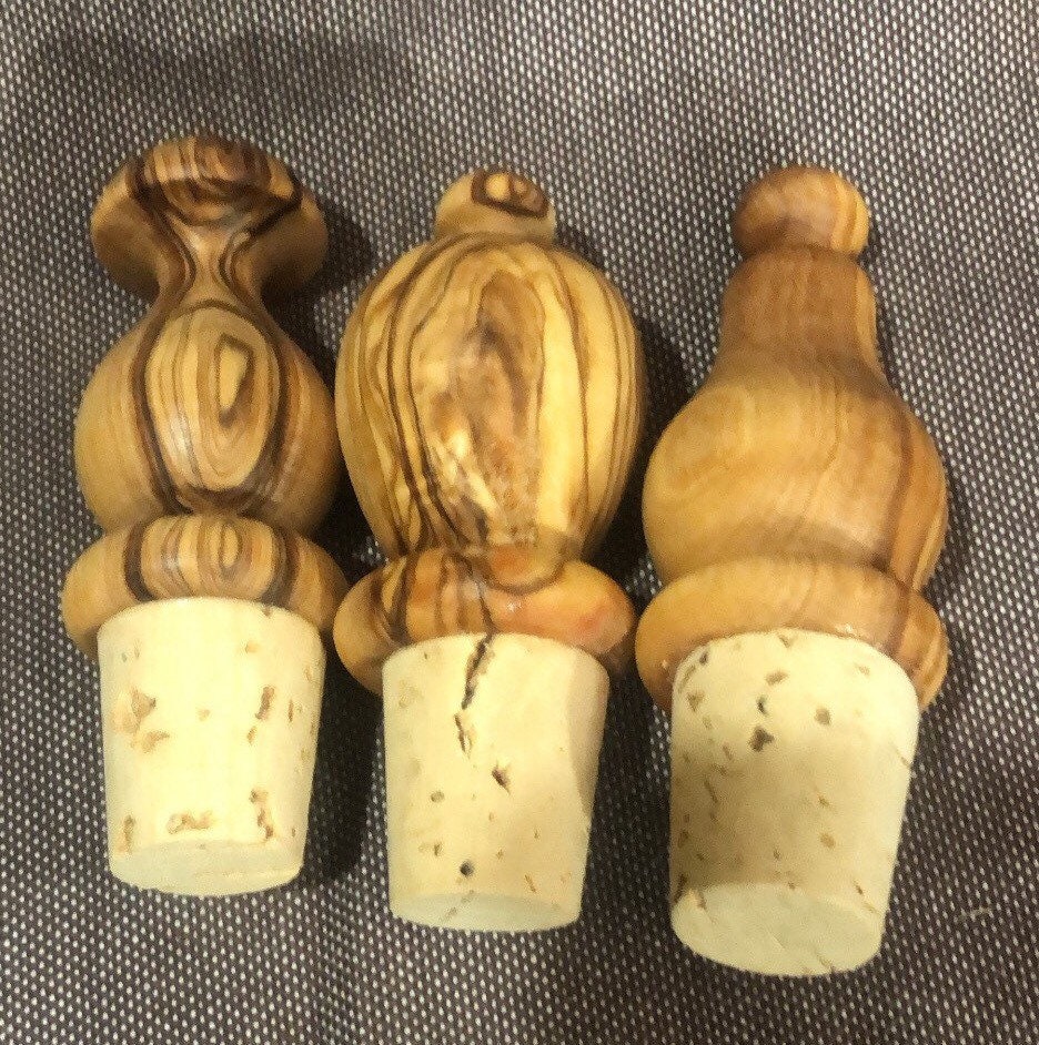 3 Olivewood Handmade Bottle Stoppers - Etsy