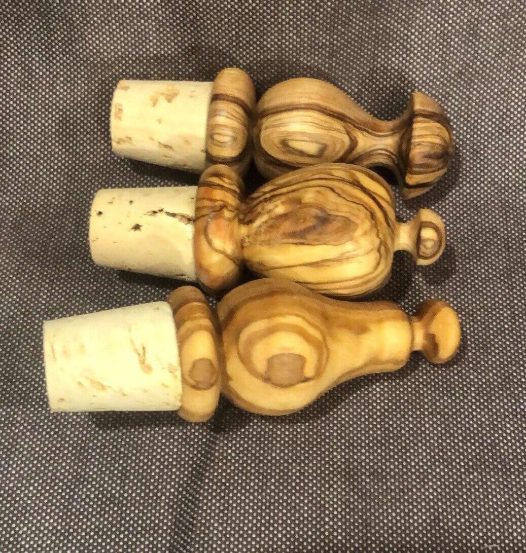 3 Olivewood Handmade Bottle Stoppers - Etsy