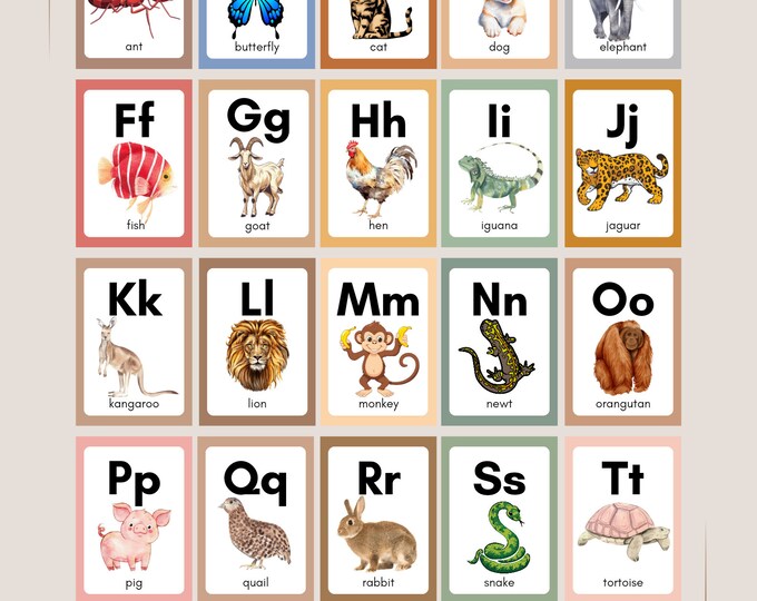 Alphabet Poster Animal Theme A2 Digital Download - Etsy