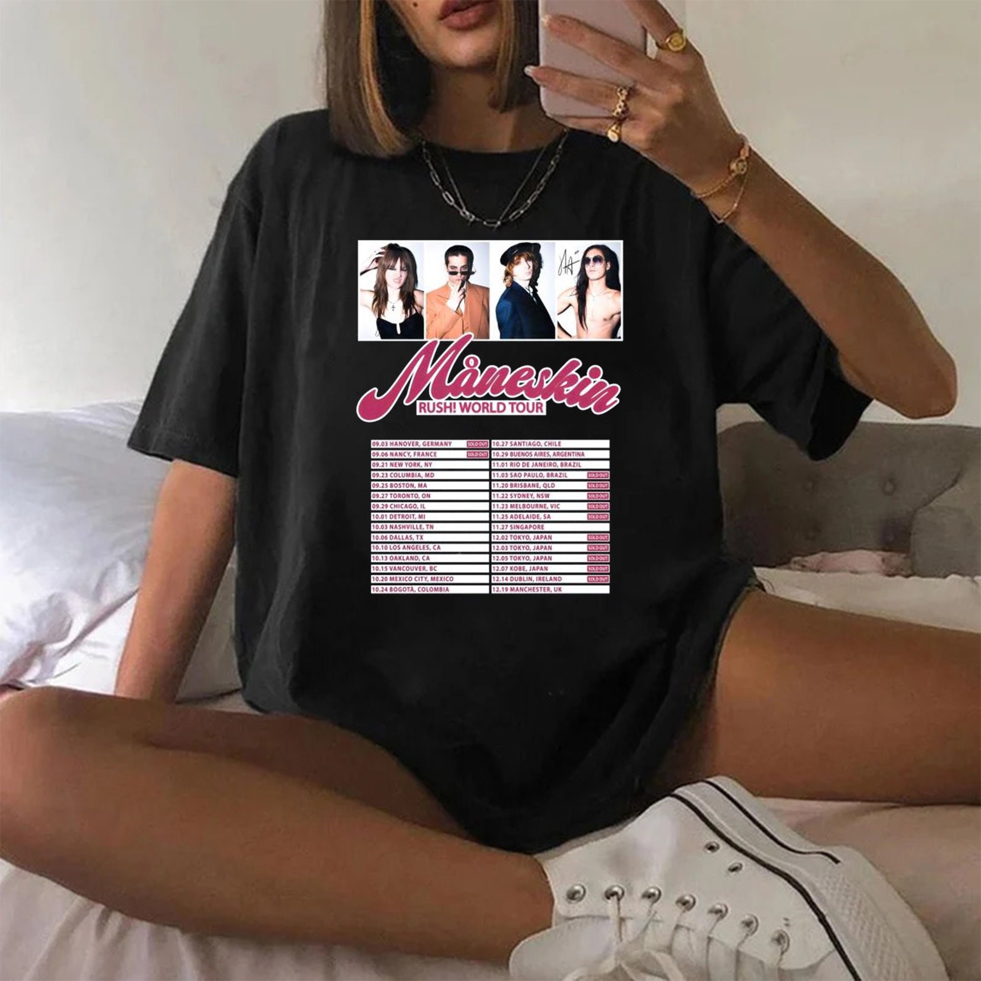 Funny Maneskin Rush World Tour 2023 Shirt Maneskin Rush - Etsy