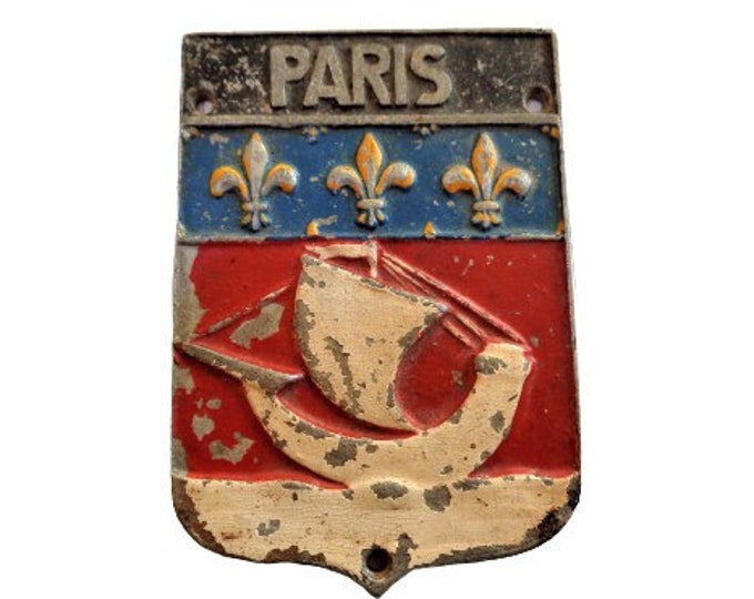 Vintage Paris France Car Badge, Drago Auto Emblem, Enamel Plaque ...