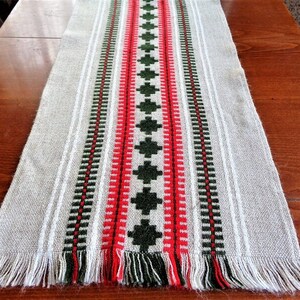 Wool Woven Table Runner, Vintage Woolen Table Topper, Multi Color Table ...