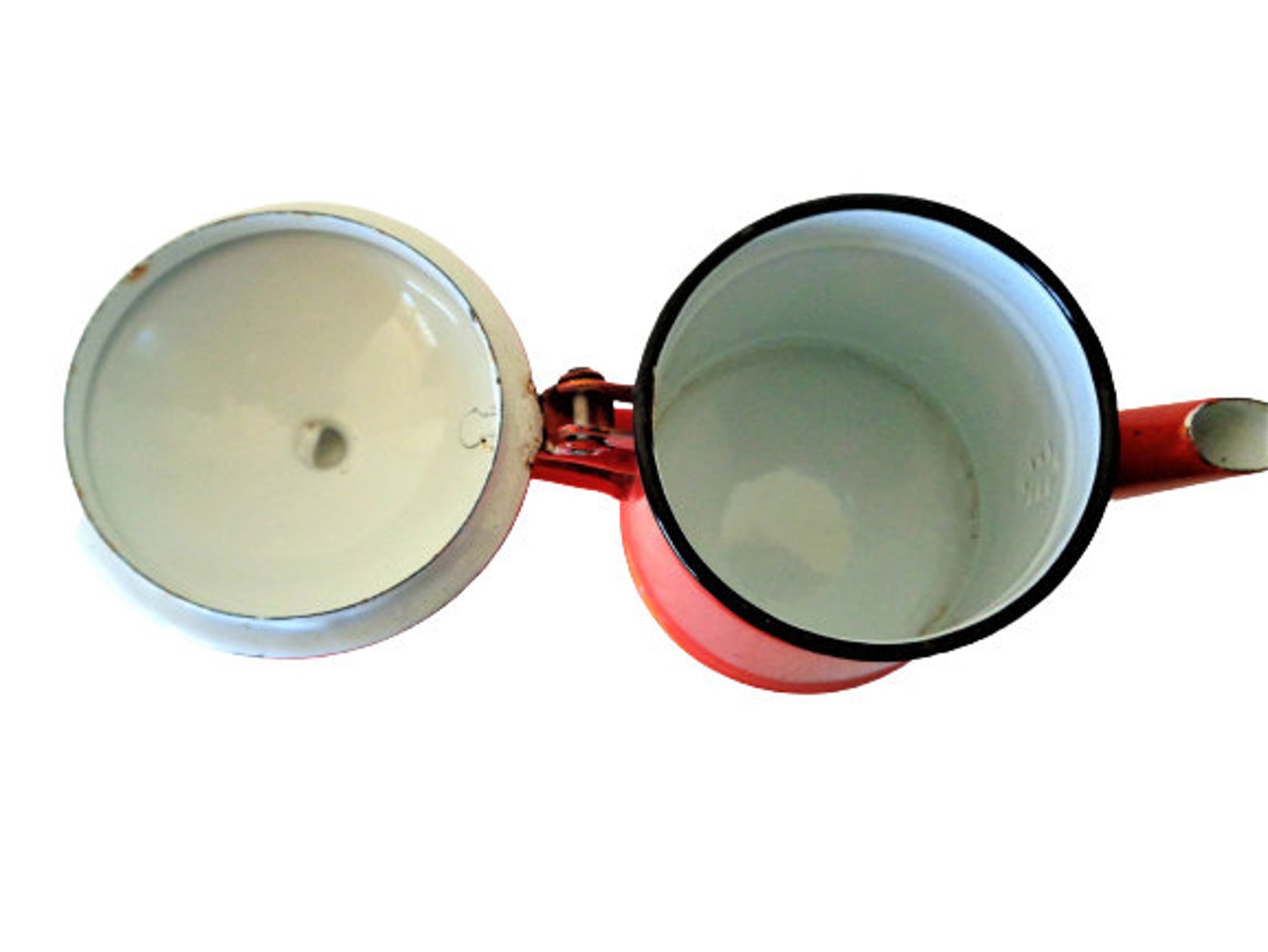 Vintage Enamel Coffee Pot Red Enamelware Stove Top Coffee | Etsy