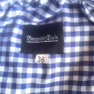 Vintage German Dirndl Blouse, Blue White Check Plaid Pattern, Gingham ...