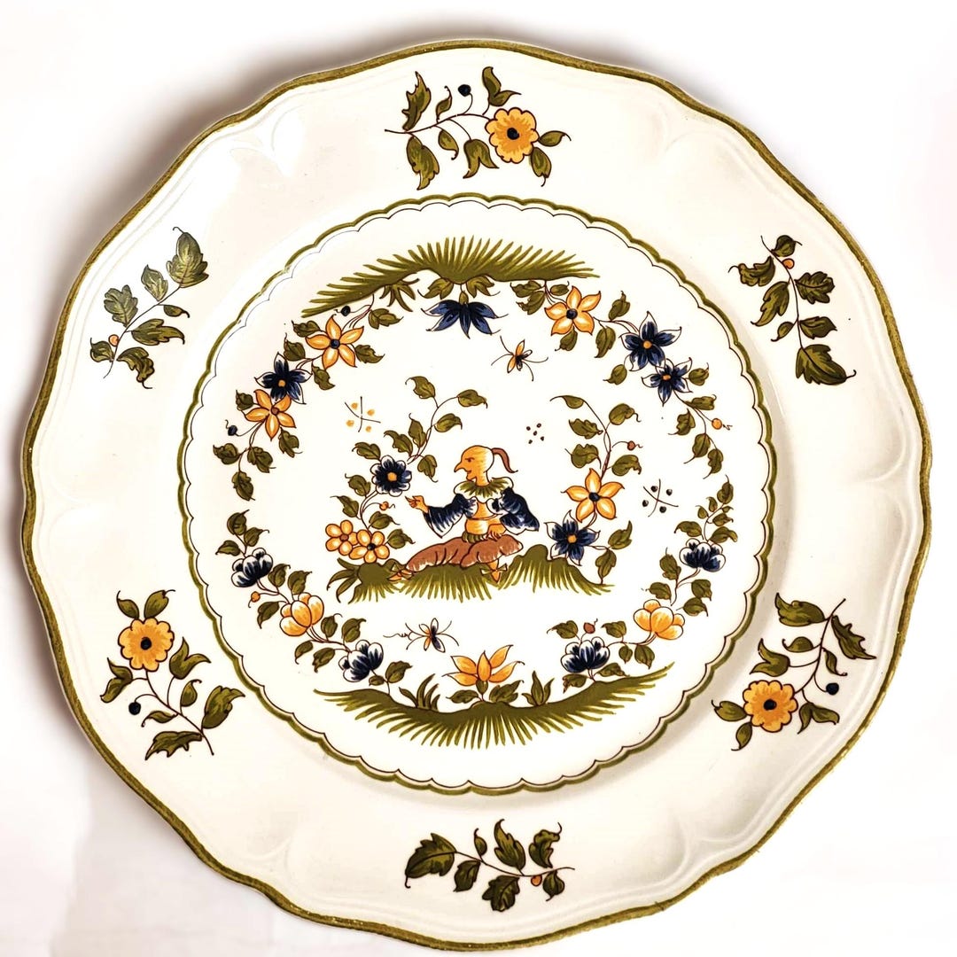 Vintage Moulin Des Loups Orchies Plate Hand-painted France Vieux ...