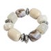 Elastic Marbled Stone Look Plastic Beaded Bangle Vintage Stretch Chunky ...