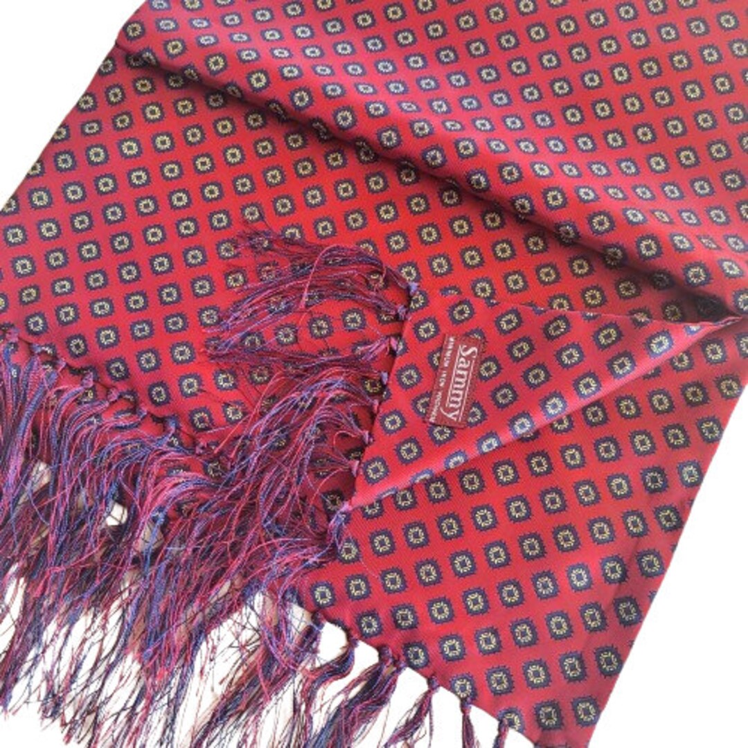 Opera Long Men Scarf Fringe Red Burgundy Medallion Print Fringed Tuxedo ...