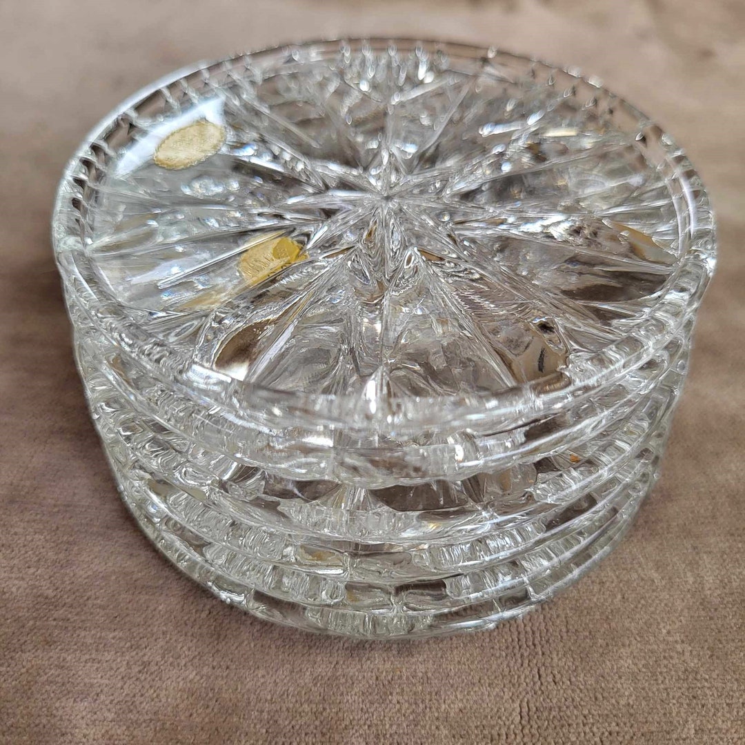 Vintage Lead Crystal Coasters Set of 6 German Echt Bleikristall ...