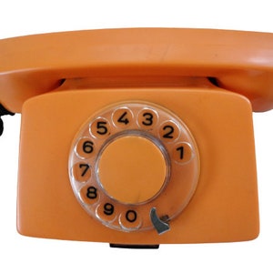 Rotary Dial Telephone, Vintage Rotary Dial Phone, Retro Orange ...