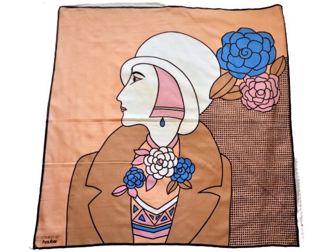 Vintage 80s Scarf for Women, 1980s Fashion Head Scarf, Large Square ...